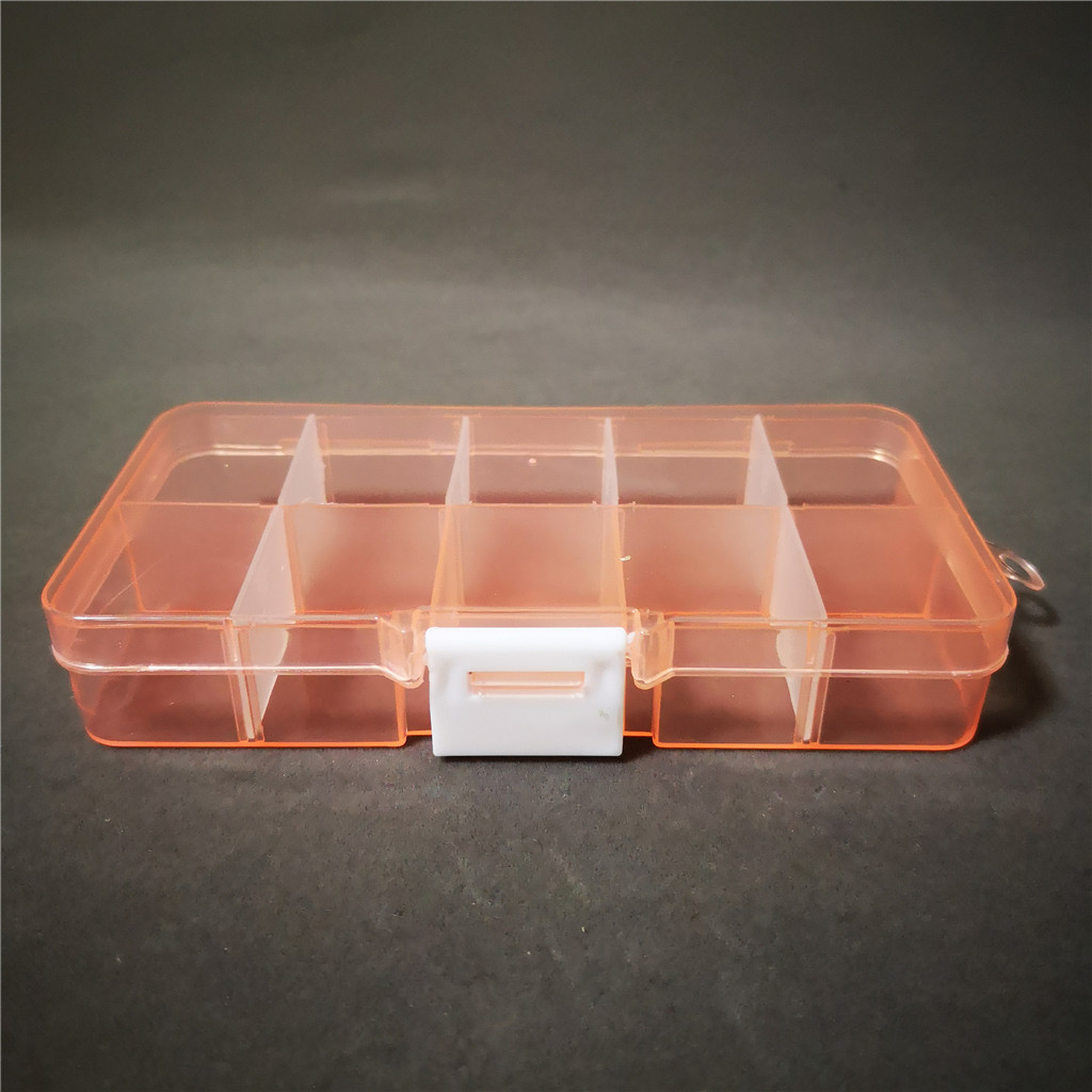 10 compartments transparent square plastic storage box with adjustable ...