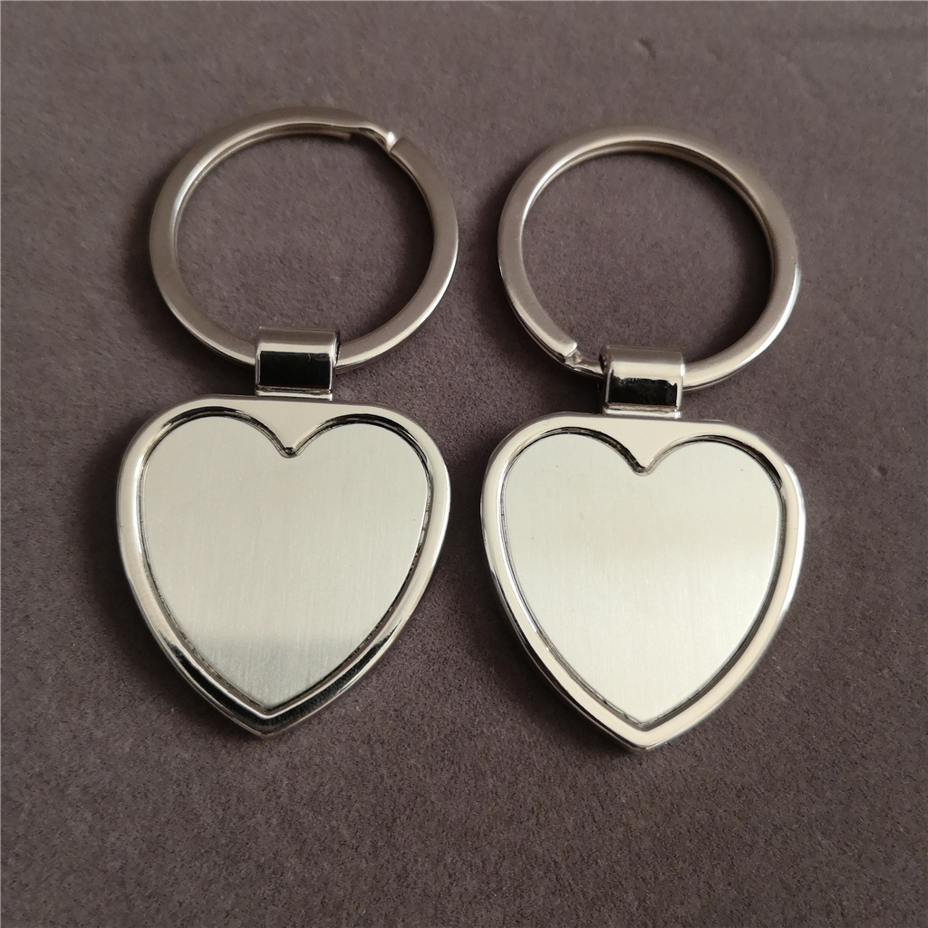 Chrome Heart Shape Keychains - Wholesale Blank Metal Keychains