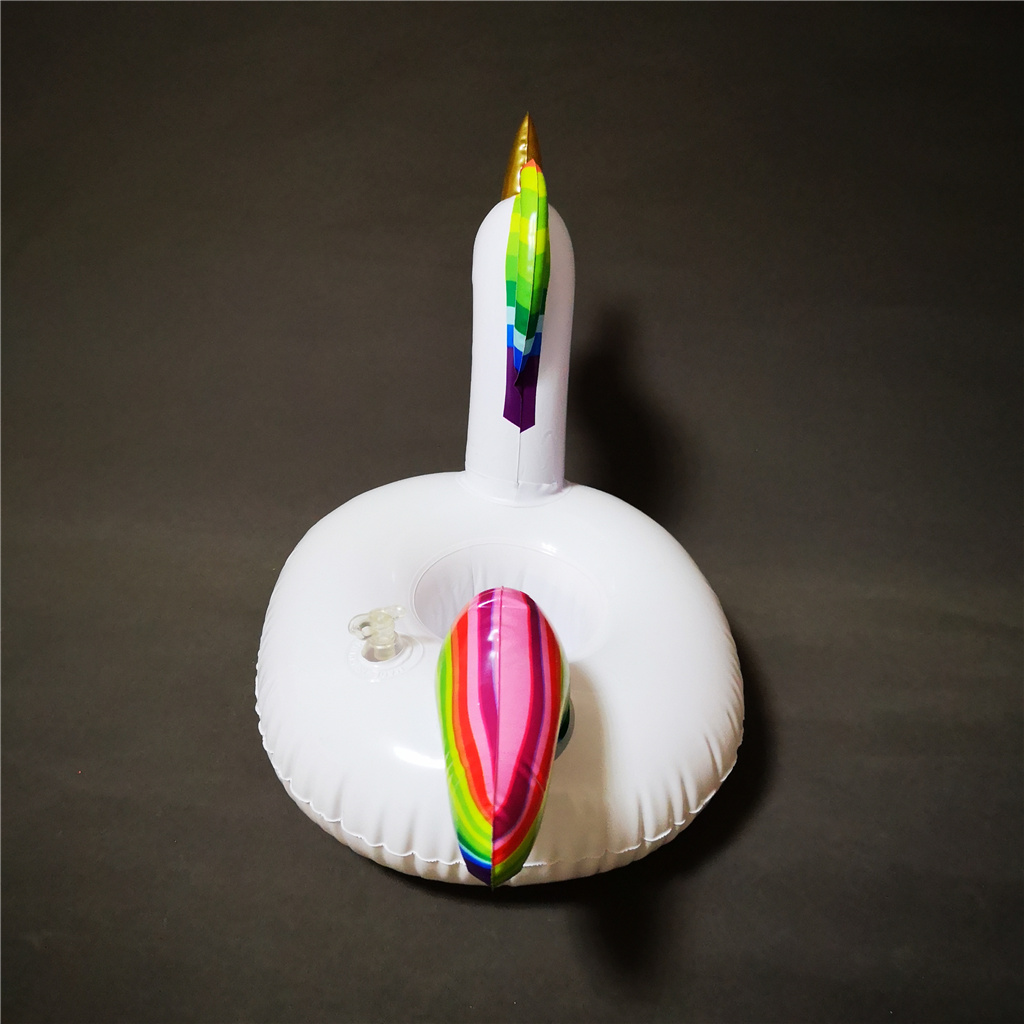 PVC Inflatable water floating unicorn beer can drink holder - Xiamen ...