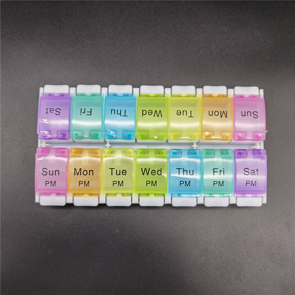 Plastic 14-Slot Piano Pop-Up Pill Organizer Box - Compact & Stylish ...
