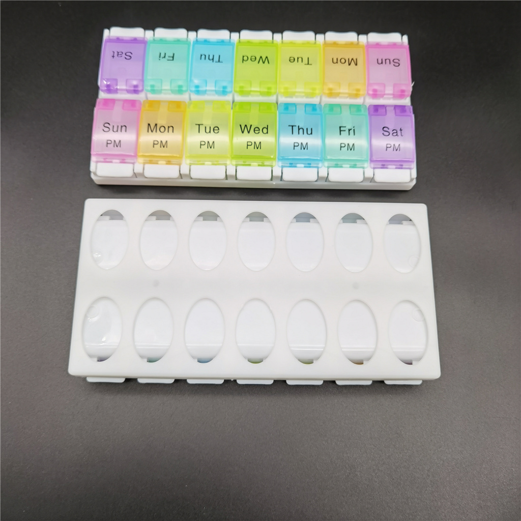 Plastic 14-Slot Piano Pop-Up Pill Organizer Box - Compact & Stylish ...