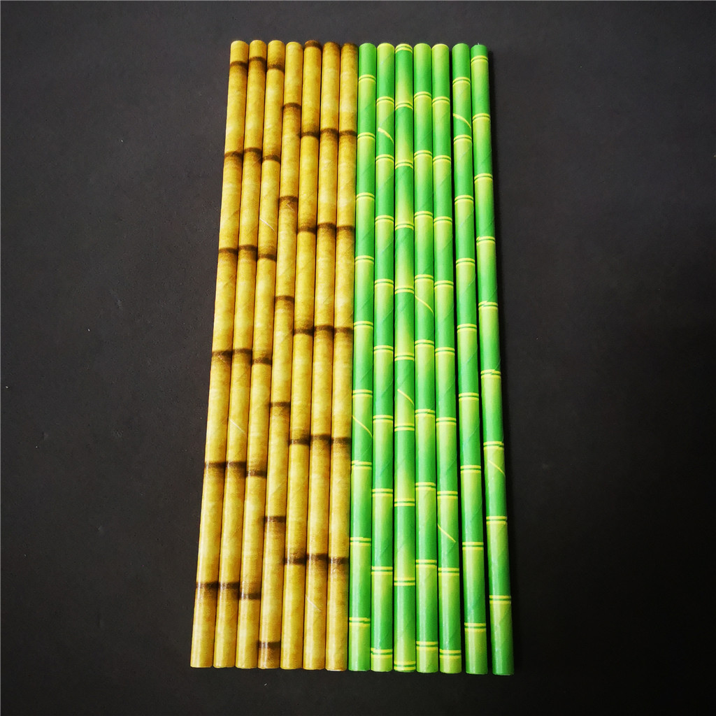 Food grade green brown bamboo paper drinking straws - Xiamen Sunglan ...
