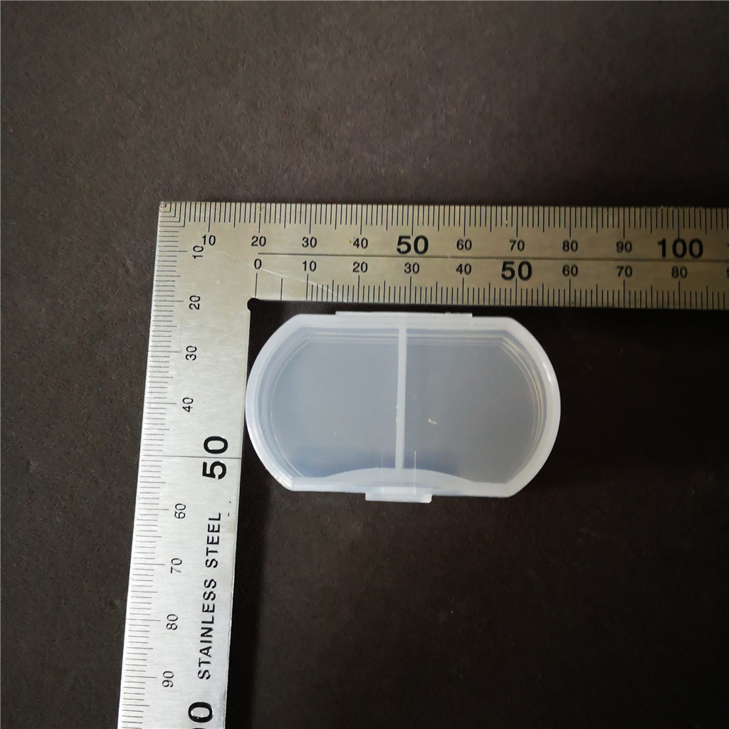2 Compartment Plastic Mini AM PM Pill Box Case - Daily Medication Organizer