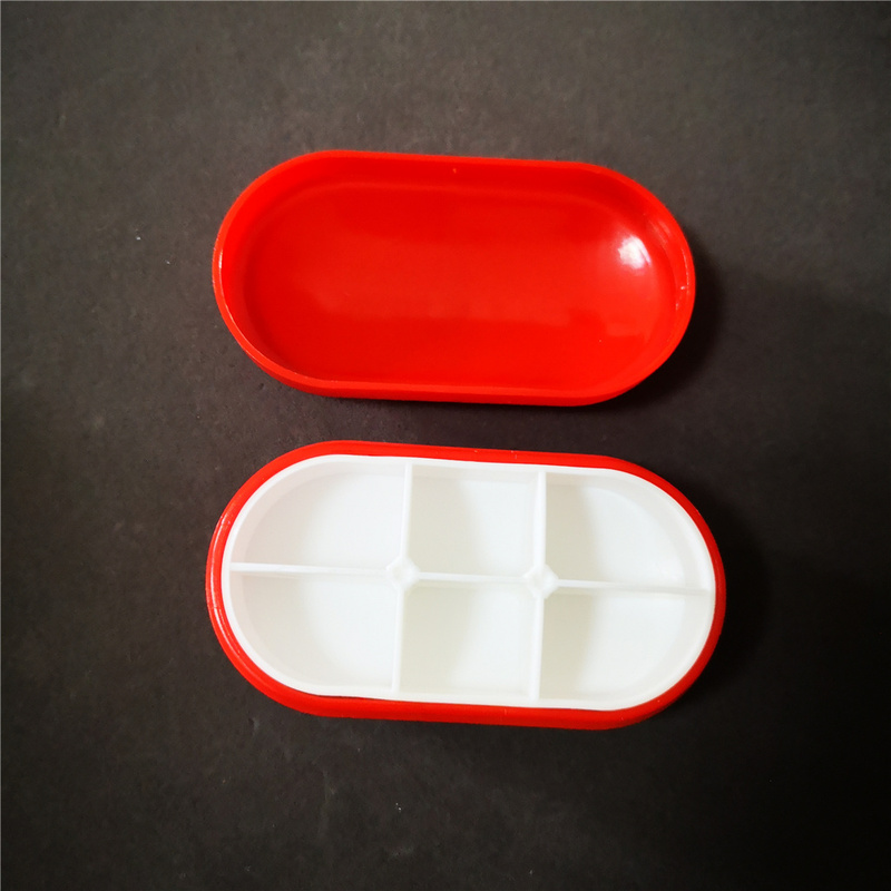 Plastic Capsule-Shaped Pill Box with 6 Storage Cases - Portable ...