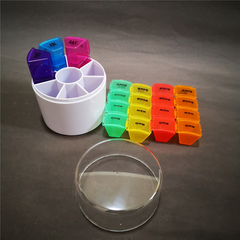 28 Compartments Plastic Cylinder Weekly Pill Box | Organize Your ...