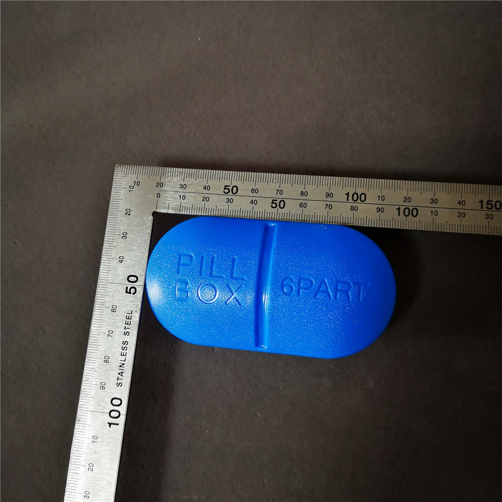 Plastic Capsule-Shaped Pill Box with 6 Storage Cases - Portable ...