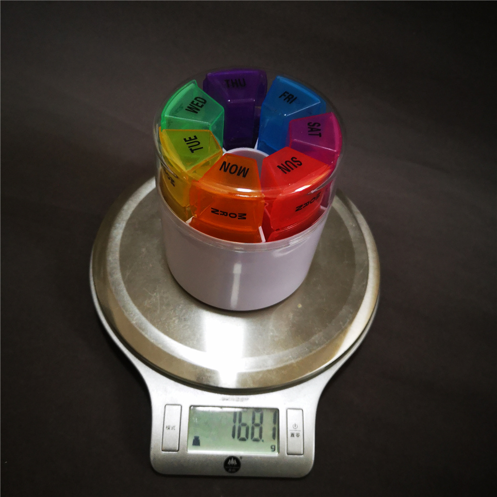 28 Compartments Plastic Cylinder Weekly Pill Box | Organize Your ...