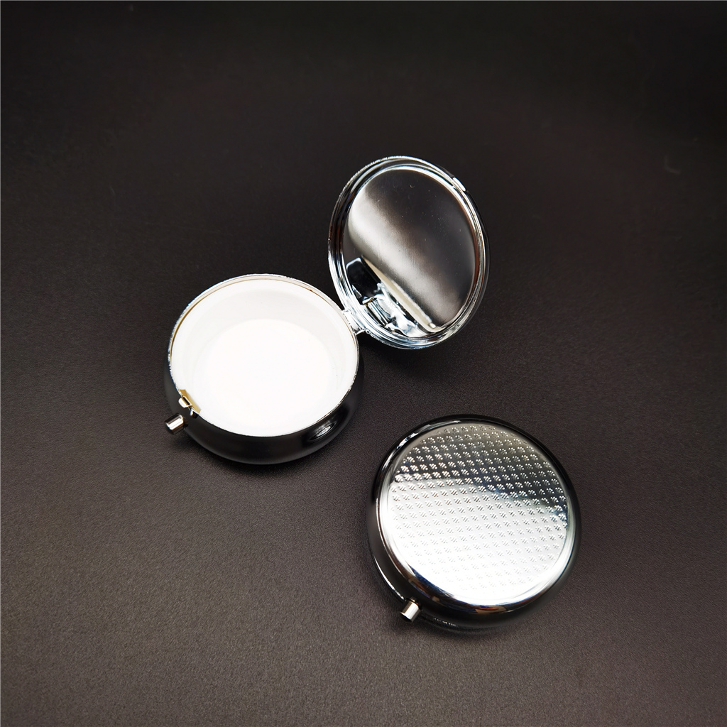 Stainless Steel Round Pill Case Box - Compact & Durable Metal Mini Pill ...